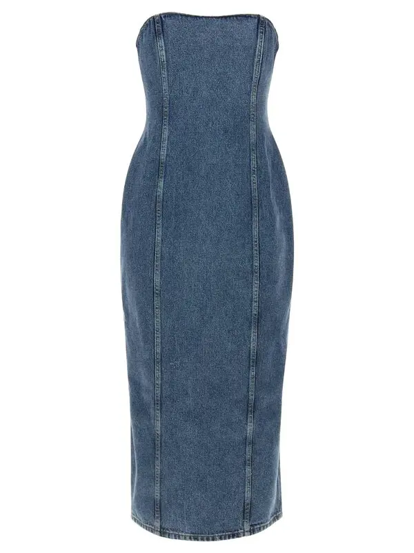 Magda Butrym Denim Strapless Dress - Blue