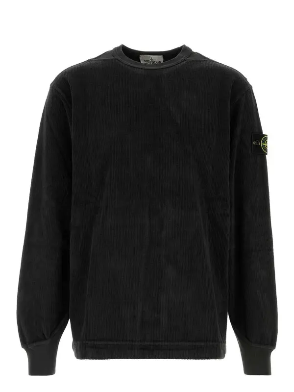 Stone Island Charcoal Corduroy Sweatshirt - Gray