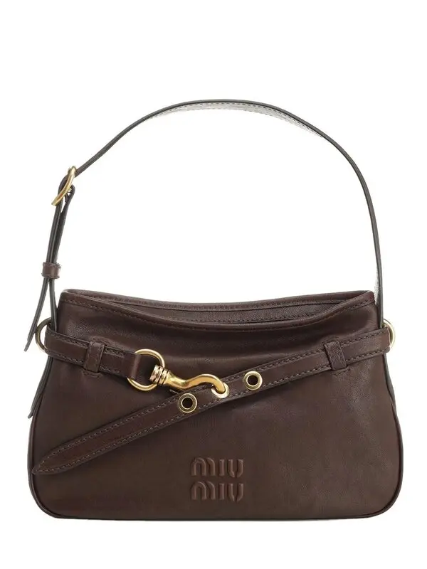 Miu Miu Nappa Aviator Shoulder Bag - Brown