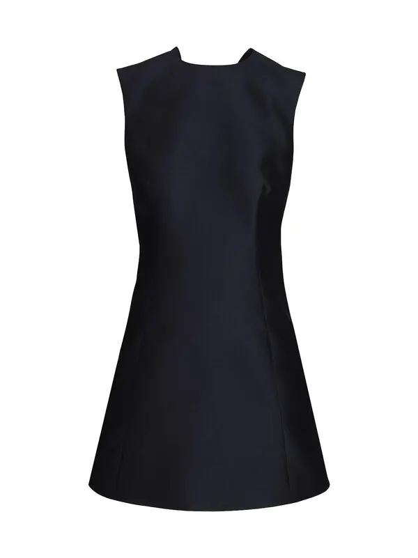Balenciaga Wool-silk Trapezoid Dress - Blue