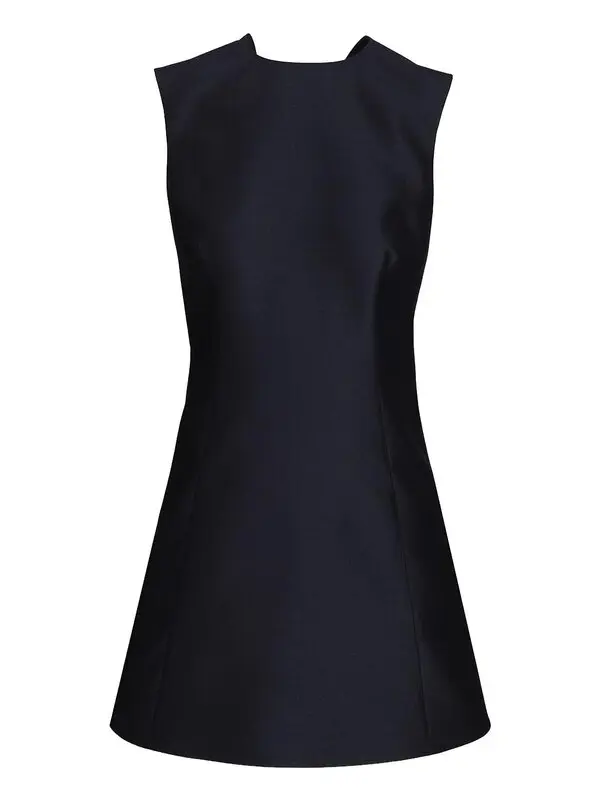 Balenciaga Wool-silk Trapezoid Dress - Blue
