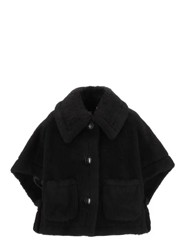 Max Mara Alpaca, Wool, And Silk Blend Cape - Black