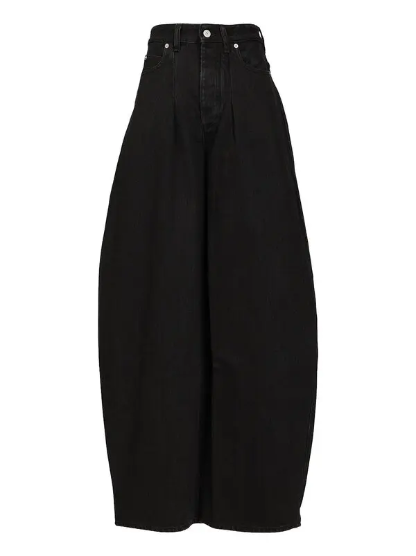 Jacquemus Nîmes Ovalo" High-waisted Cotton Blend Trousers - Black