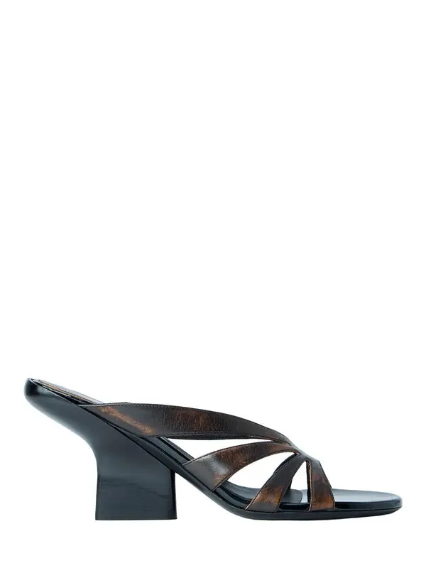 Dries Van Noten Strappy Block Heel Sandals - Brown