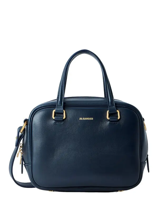 JIL SANDER Compact Leather Handbag With Gold-tone Hardware - Multicolor