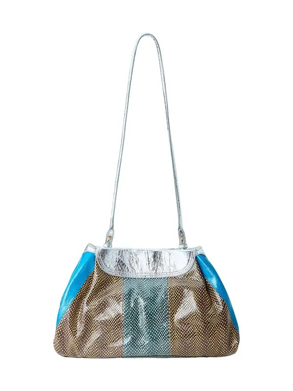 Dries Van Noten Textured Leather Shoulder Bag - Green