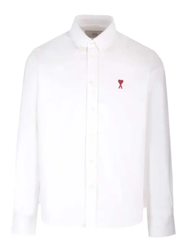 AMI Paris De Coeur Cotton Shirt - White