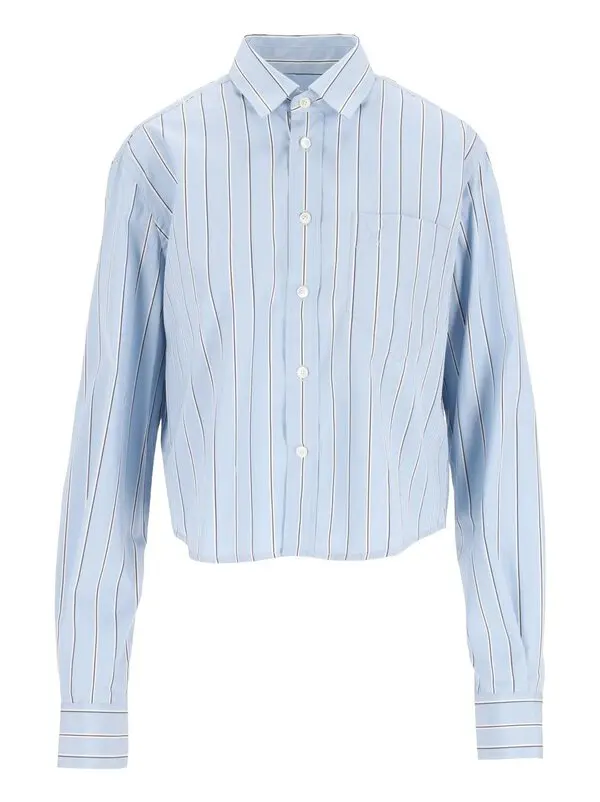 AMI Paris Short Shirt With De Coeur Detail - Blue