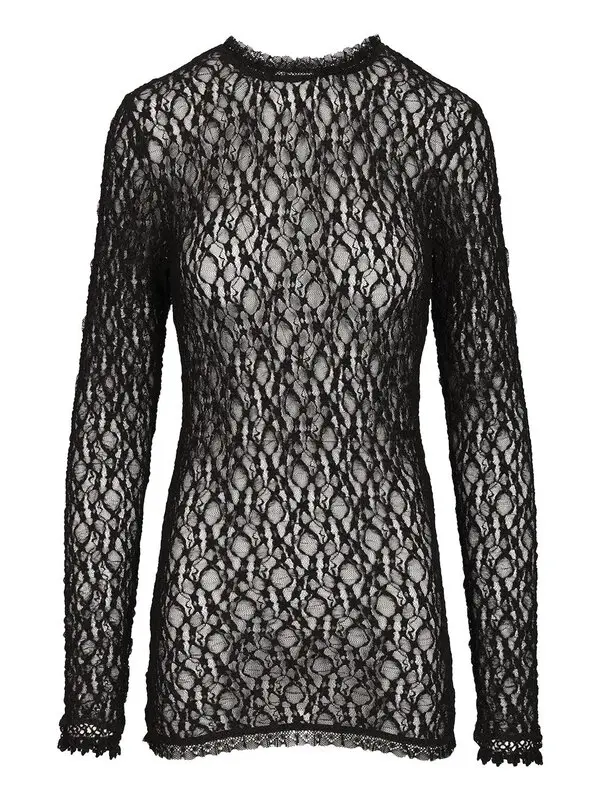 Isabel Marant Étoile Brany-gb Lace High Neck Top - Black