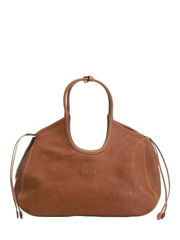 Miu Miu Ivy" Nappa Leather Shopping Bag - Brown