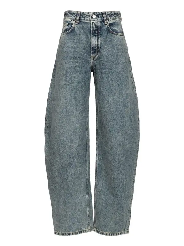 Alaïa Curved Denim Jeans - Blue