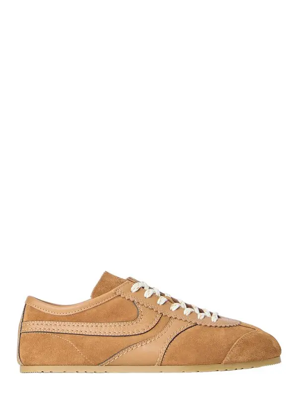 Dries Van Noten Suede Panel Lace-up Sneakers - Cream