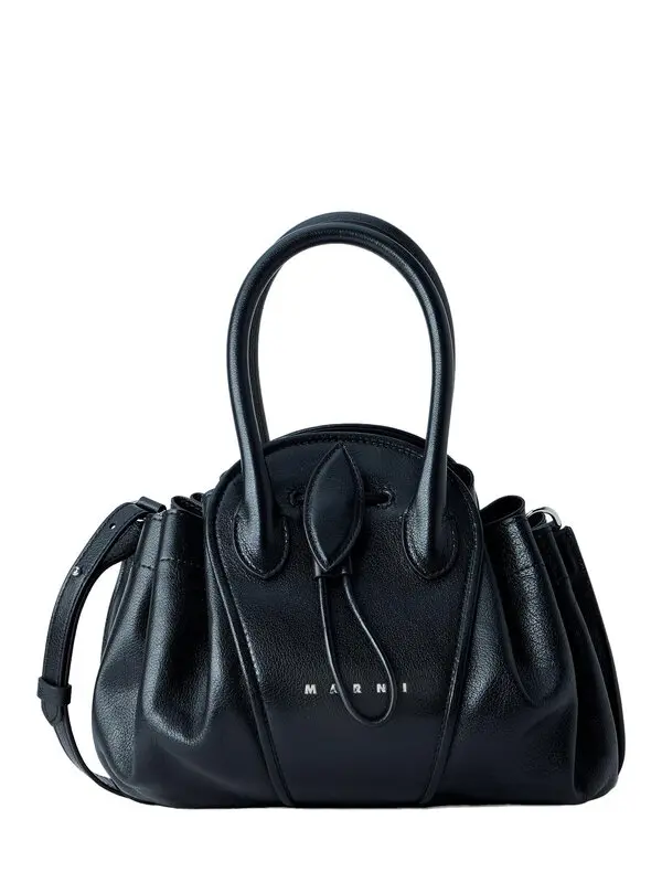 Marni Small Leather Shoulder Bag - Black