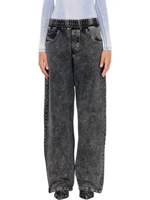 DIESEL® Sweatpants With Denim Effect - Grey