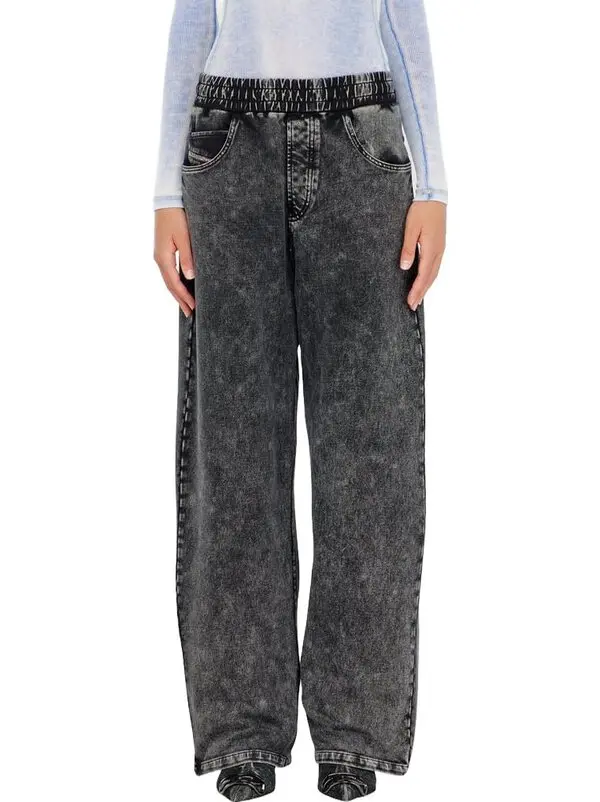 DIESEL® Sweatpants With Denim Effect - Grey