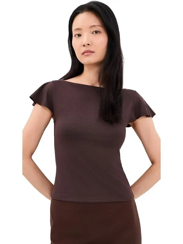 REFORMATION Jensen Knit Top - Mole