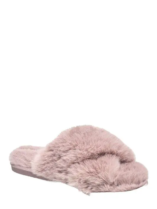 Nine West X-band Faux Fur Slipper - Mauve
