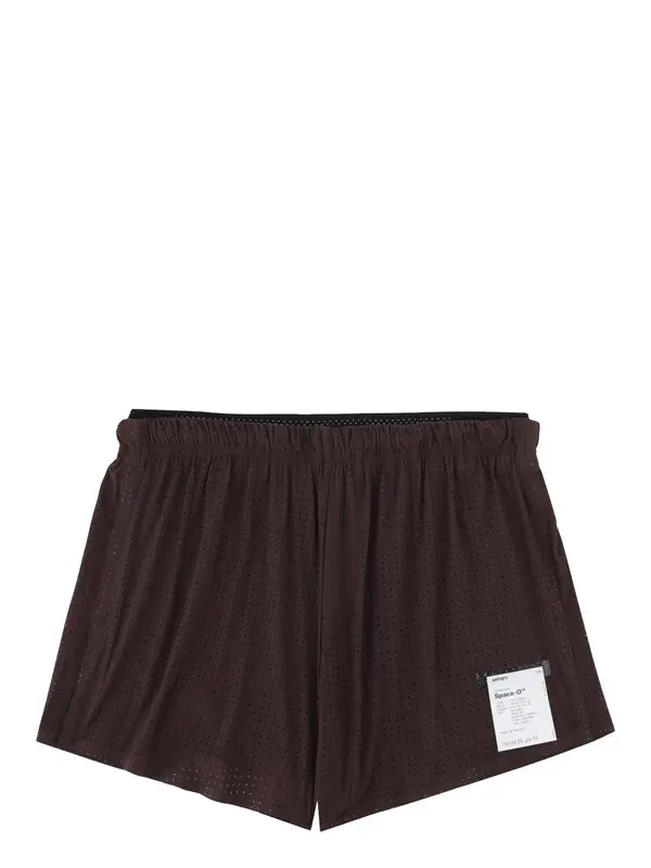 Satisfy Perforated Technical Fabric Shorts - Brown