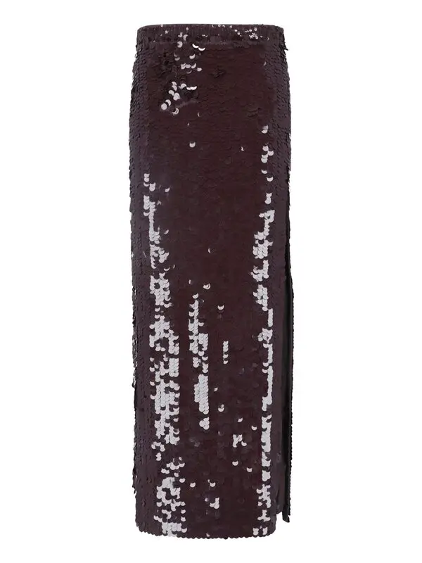 PAROSH Stretch Mini Skirt - Brown