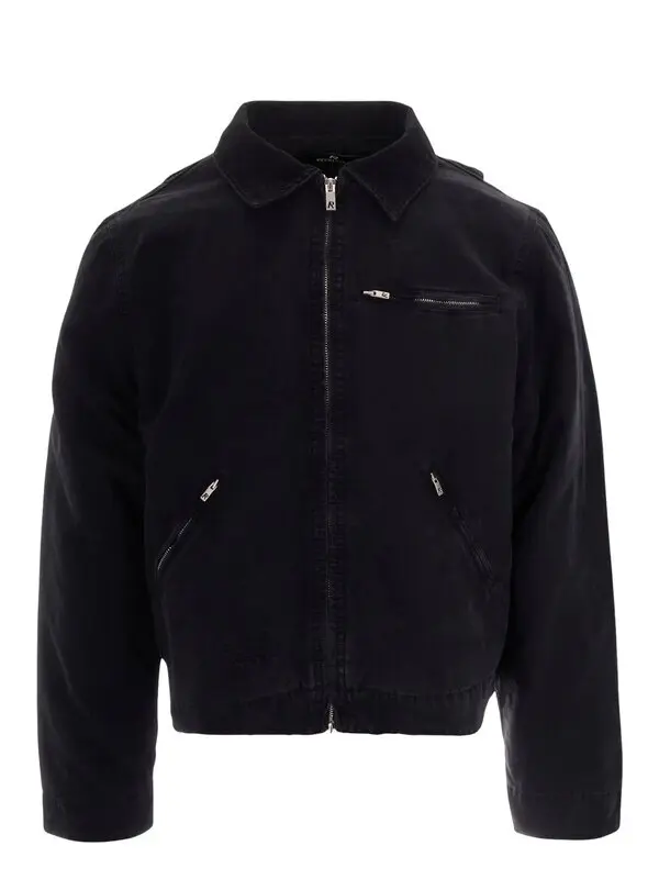 REPRESENT Corduroy Collar Zip-up Jacket - Black