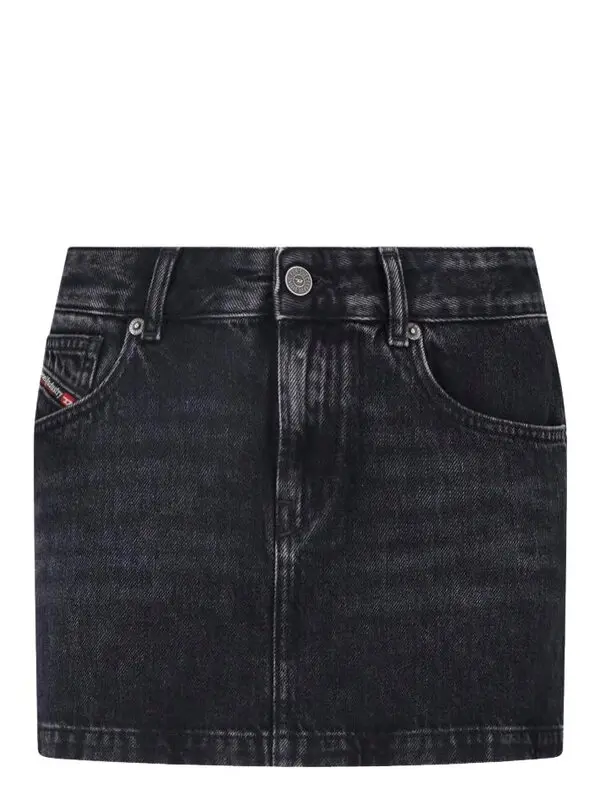 DIESEL® Cotton-lyocell Denim-style Mini Skirt - Blue