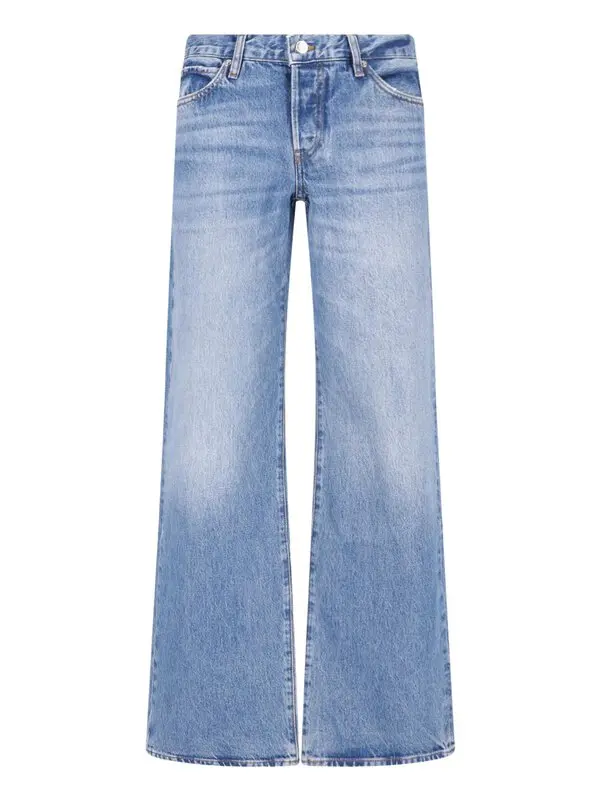 FRAME High-rise Wide-leg Jeans - Blue