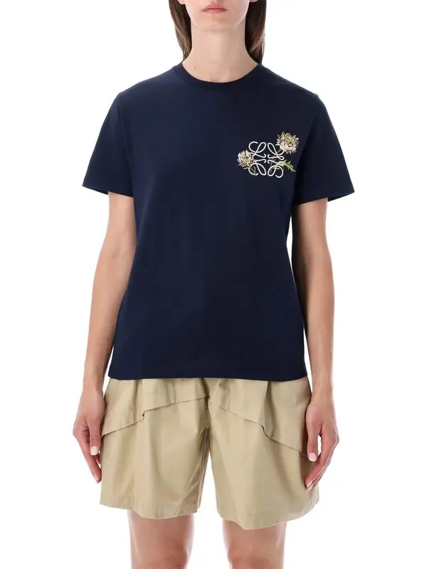 Loewe Artichoke Anagram Embroidered Cotton T-shirt - Blu