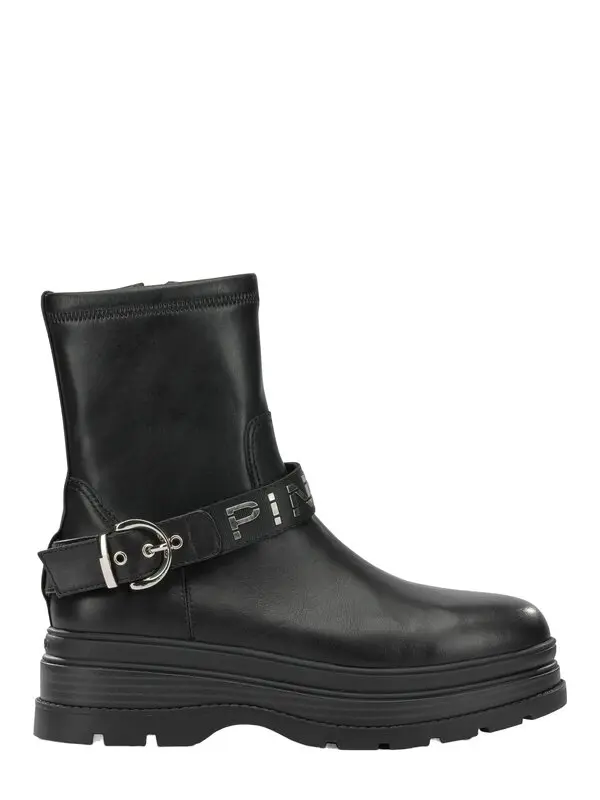 Pinko Leather Ankle Boots - Black