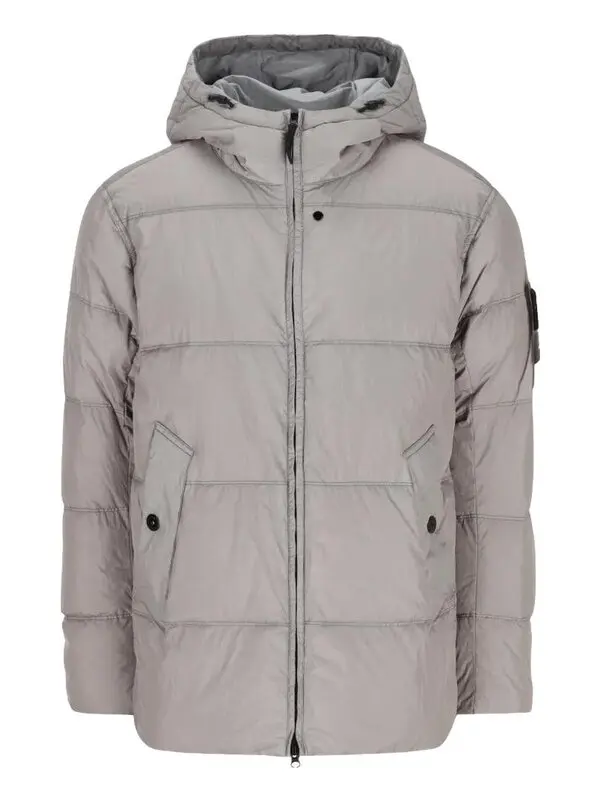 Stone Island Hooded Puffer Jacket - Grigio