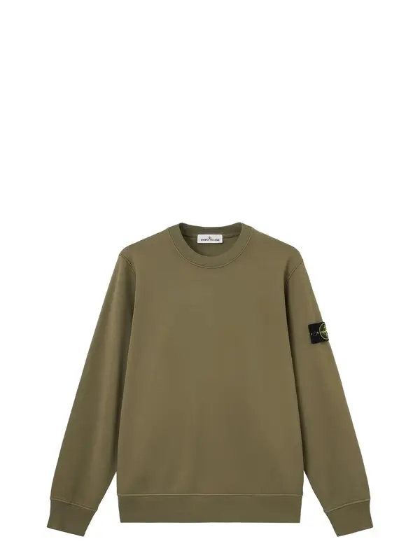 Stone Island Cotton Ribbed Neck Sweater - Verde