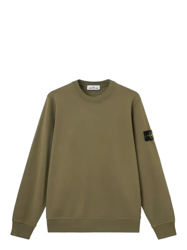 Stone Island Cotton Ribbed Neck Sweater - Verde