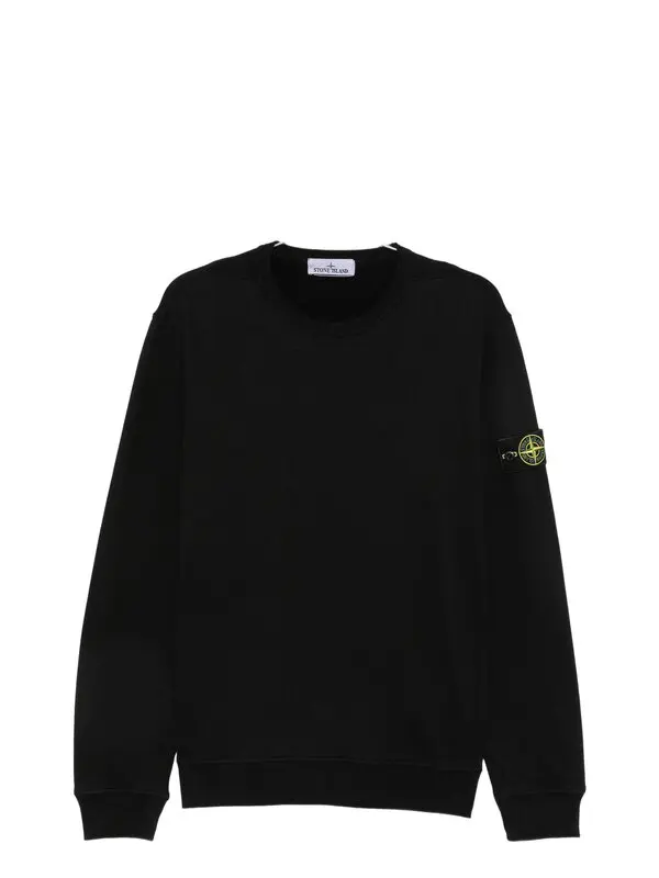 Stone Island Crewneck Sweatshirt With Sleeve Badge - Nero