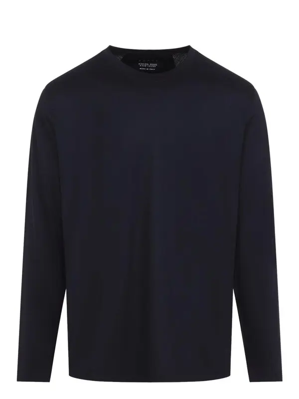 Sease Long-sleeve Virgin Wool T-shirt - Blue