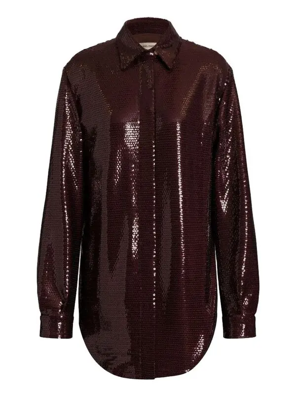 Alberta Ferretti Sequined Shirt - Brown