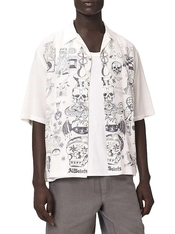 ALLSAINTS Ignis Tattoo Graphics Shirt - Ecru