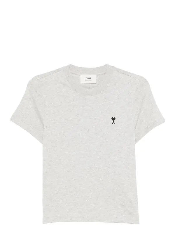 AMI Paris De Coeur Cotton T-shirt - Grey