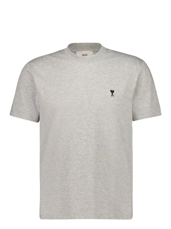 AMI Paris De Coeur Cotton T-shirt - Grey