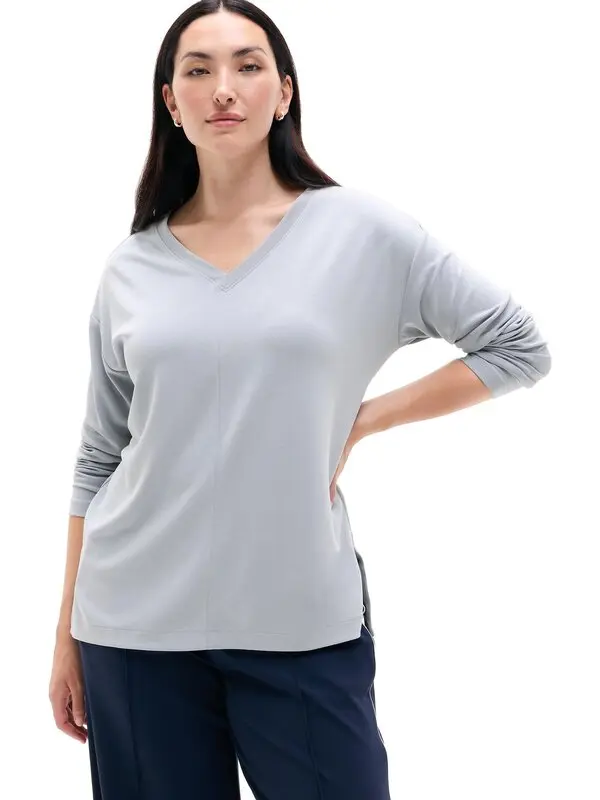 Athleta Seasoft V-neck Sweatshirt - Blue Star