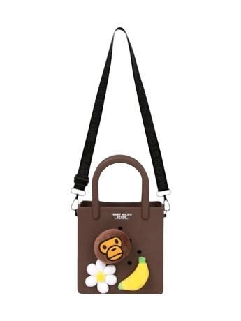 A BATHING APE Baby Milo Flower Crossbody Bag - Brown