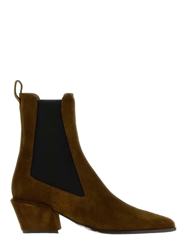 Paris Texas Suede Ankle Boots - Brown