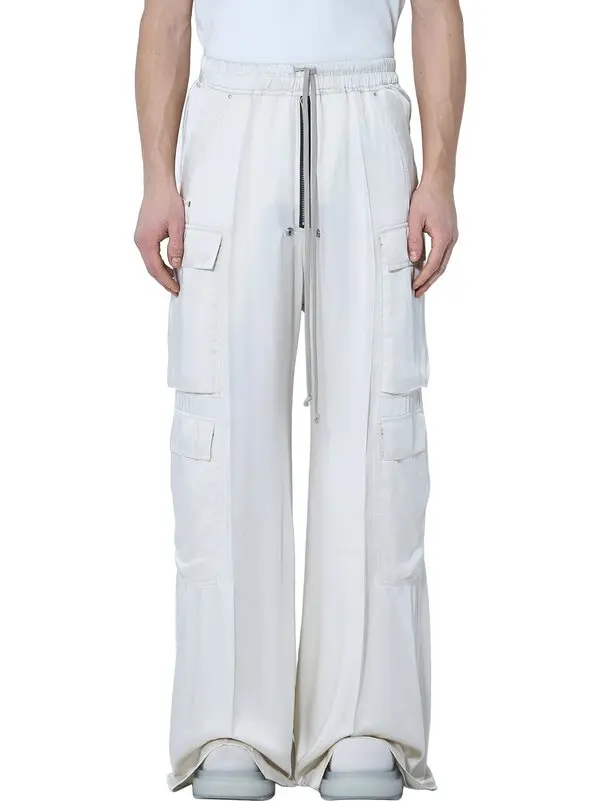 Rick Owens Belas Satin Cargo Pants - Cream