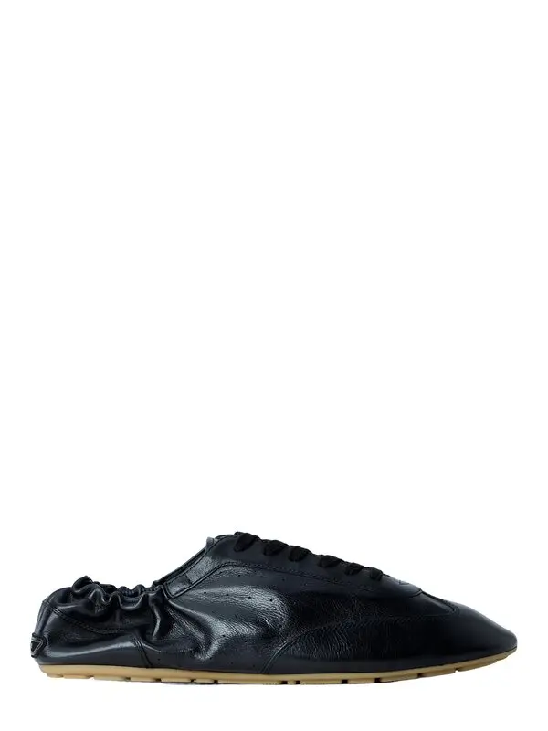 Saint Laurent Lewis Leather Slip-on Sneakers - Black