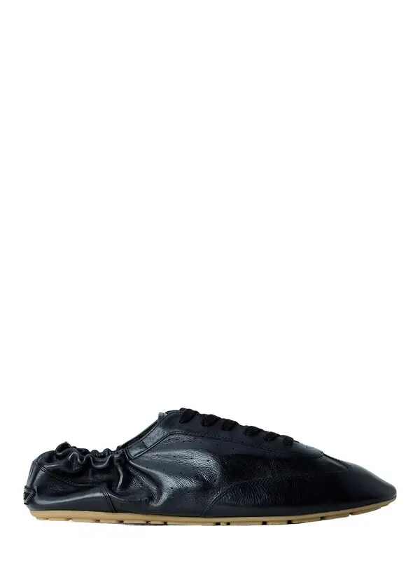 Saint Laurent Lewis Leather Slip-on Sneakers - Black
