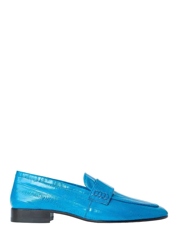 Dries Van Noten Croc-embossed Leather Loafers - Blue