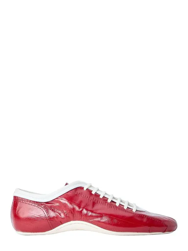 Dries Van Noten Leather Lace-up Sneakers - Red