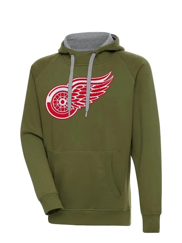 ANTIGUA Detroit Red Wings Victory Pullover Hoodie - Olive