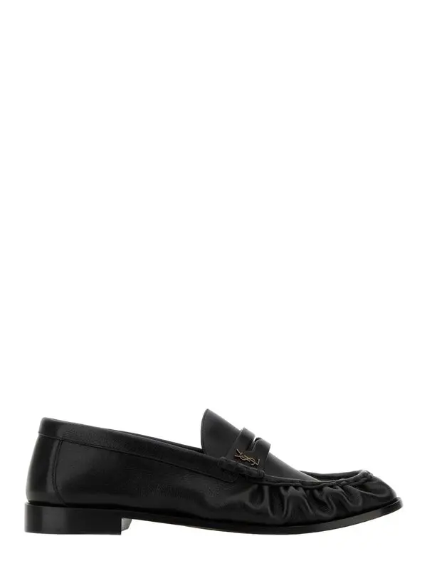 Saint Laurent Leather Loafers - Black