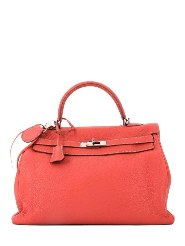 Hermès Kelly Amazone Handbag Orange Togo With Palladium Hardware 35 - Red