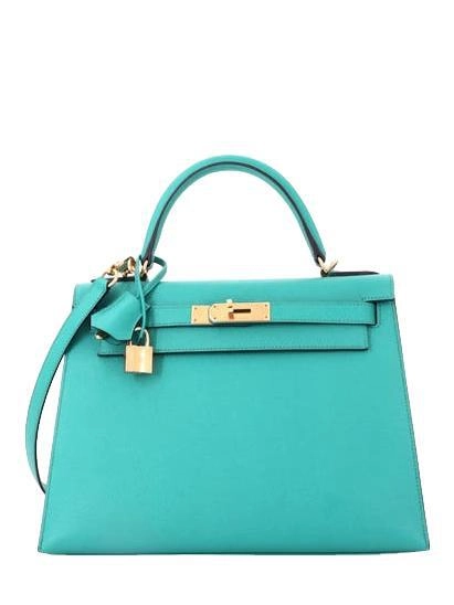 Hermès Kelly Handbag Epsom With Gold Hardware 28 - Blue