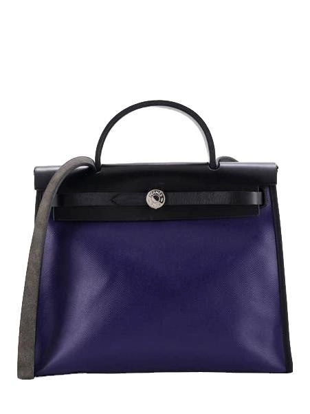 Hermès Herbag Zip Berline Vache Canvas And Leather 31 - Blue
